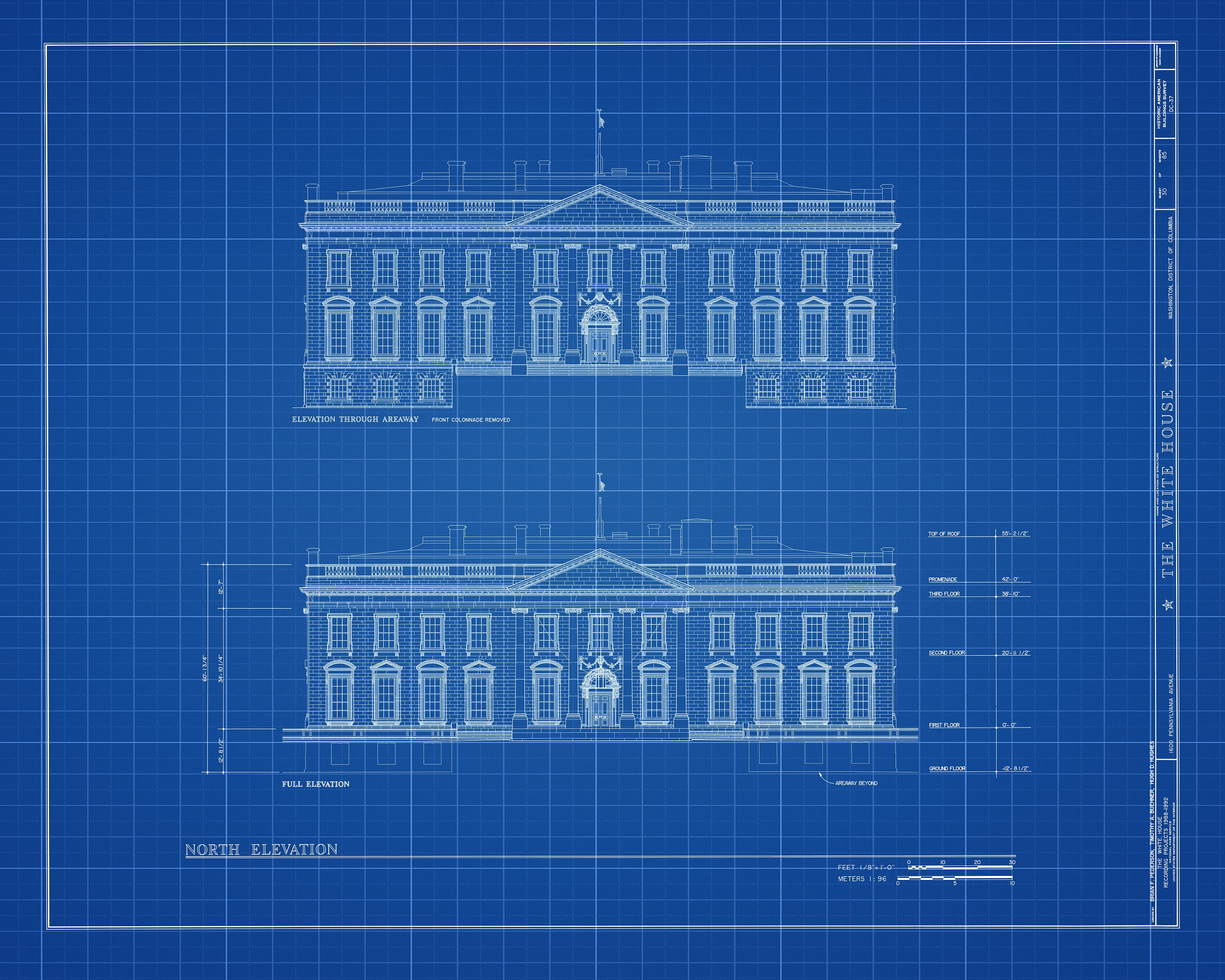 The White House Blueprint Drawing - Executive Mansion Blueprint, White ...