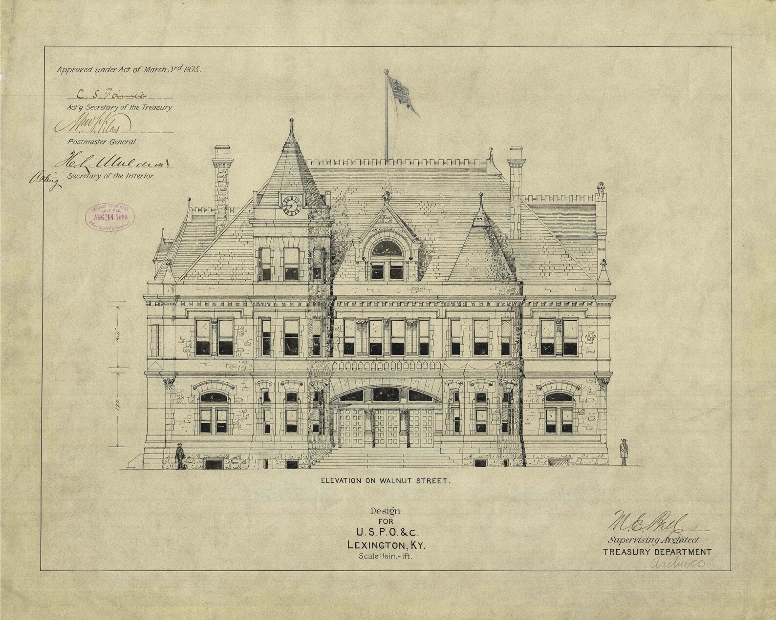 Lexington Kentucky Courthouse & Post Office Blueprint Drawing ...