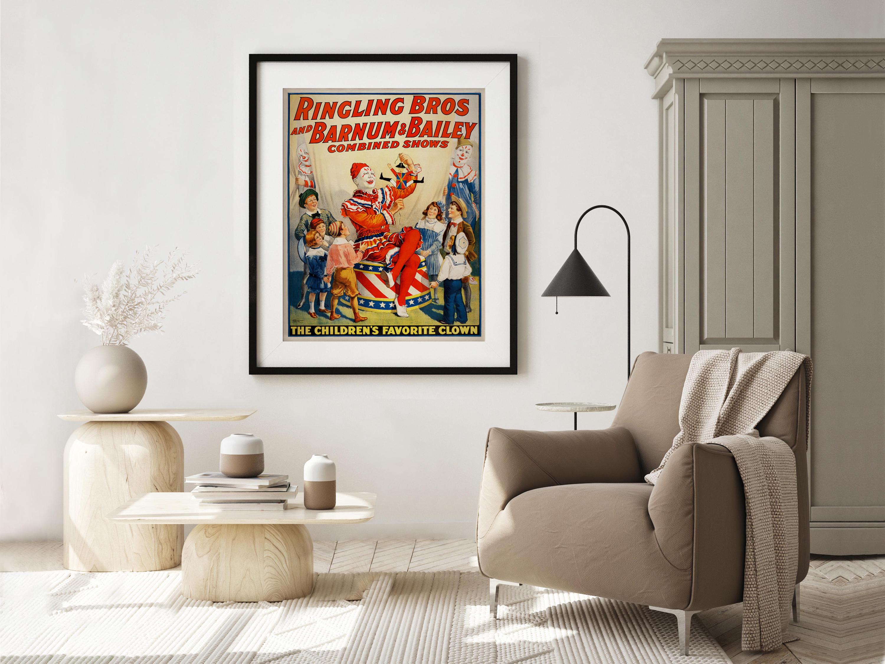 Ringling Bros and Barnum & Bailey Poster Vintage Clown Art, Circus Show ...