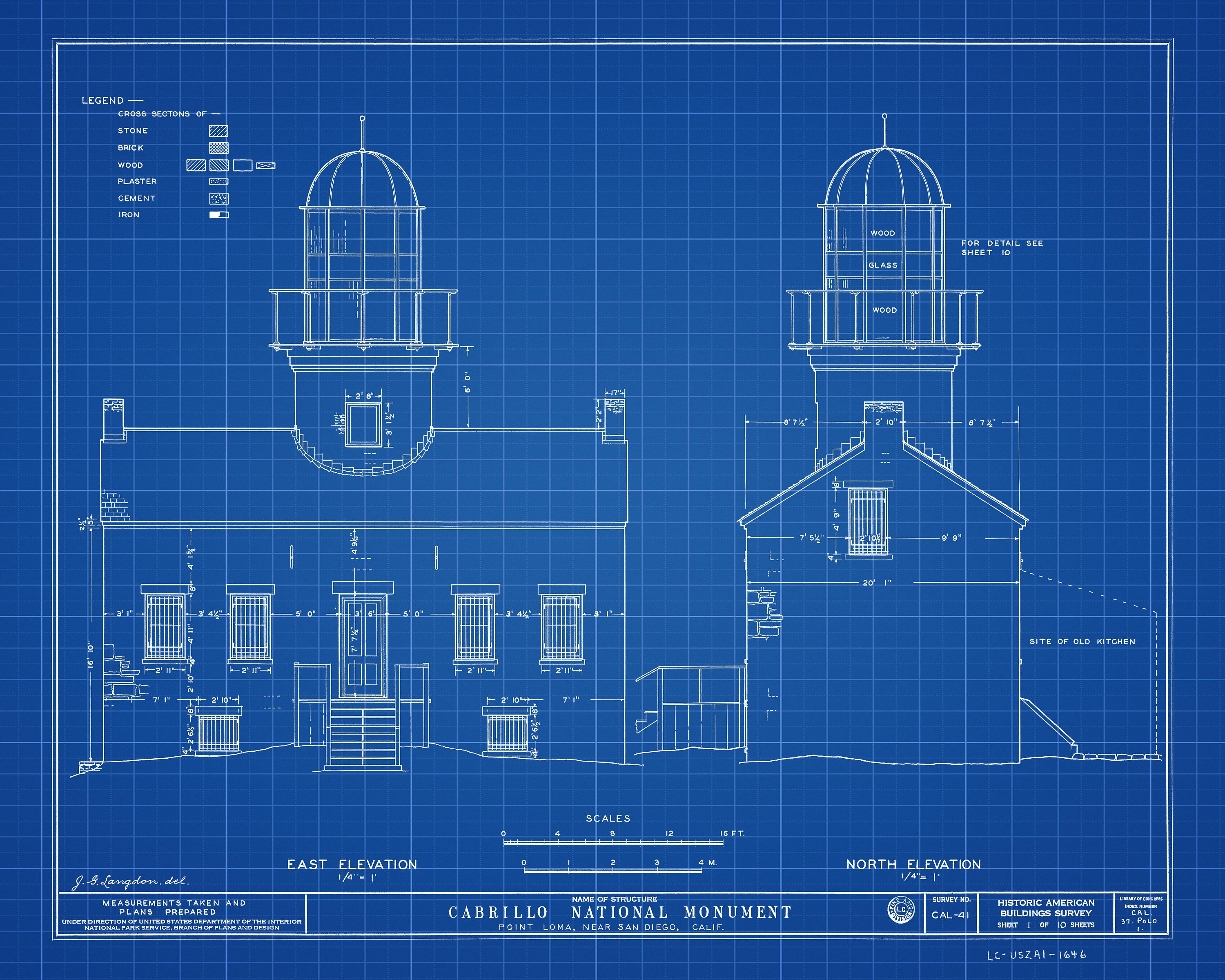 Old Point Loma Lighthouse Blueprint Cabrillo National - Etsy España