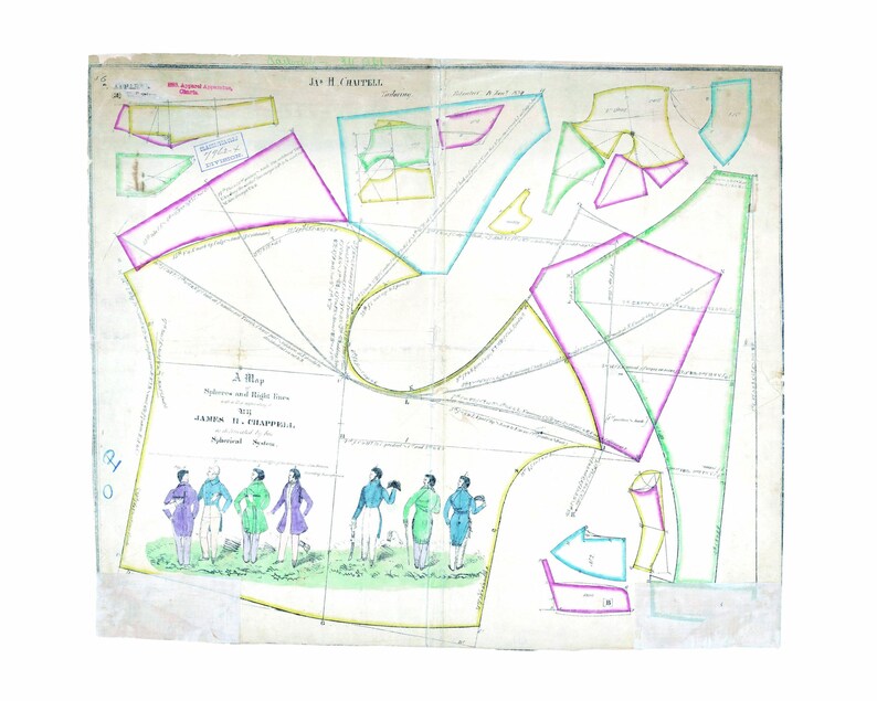 Tailoring Pattern Patent 1857 - Seamstress Art, Tailor Gift, Vintage ...