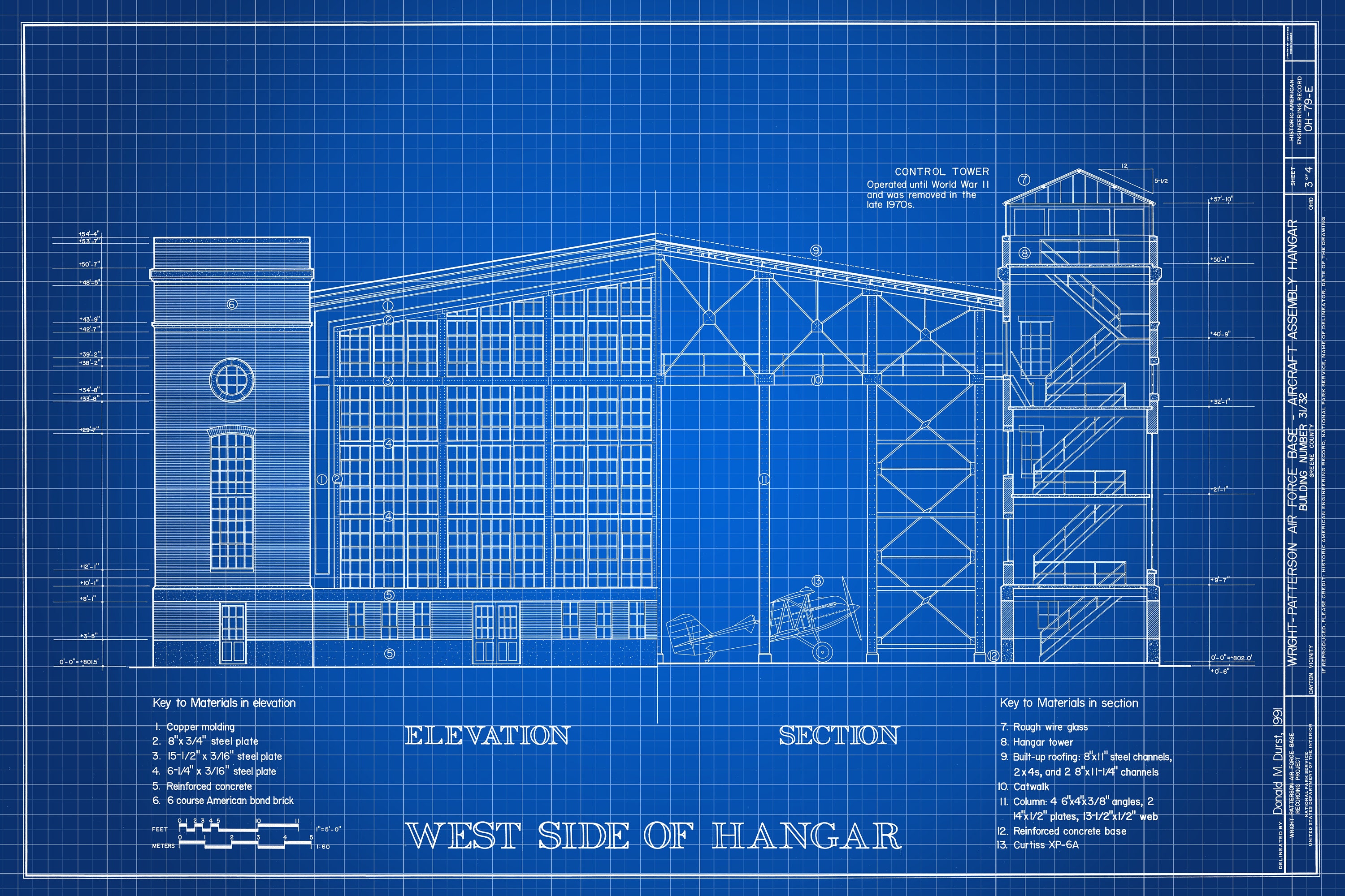 Air Force Hangar Elevation Drawing Wright-patterson Air Force Base ...