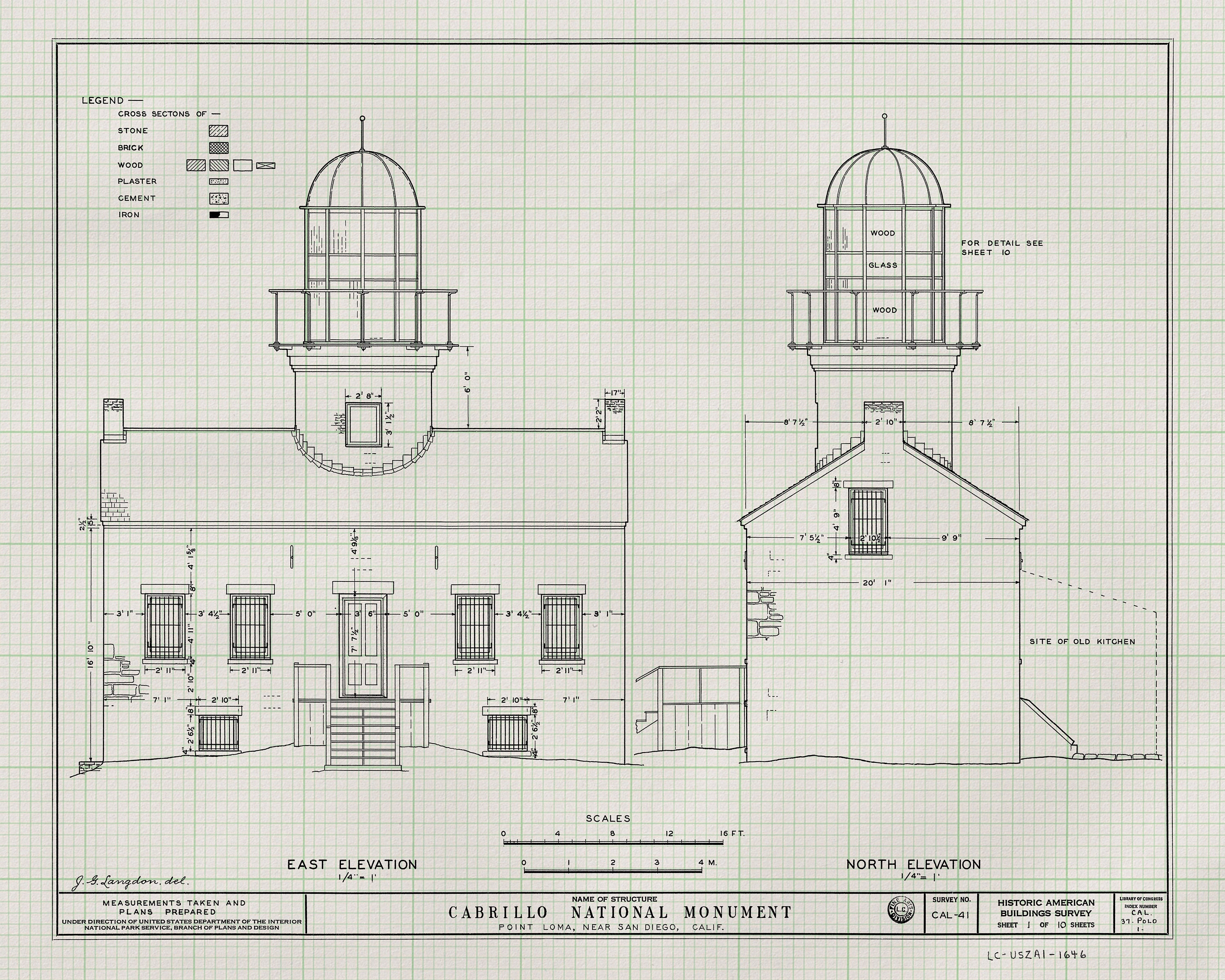 Old Point Loma Lighthouse Blueprint Cabrillo National - Etsy España