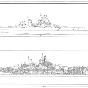 USS Missouri Blueprint – Restored Navy Ship Drawing Poster - Etsy