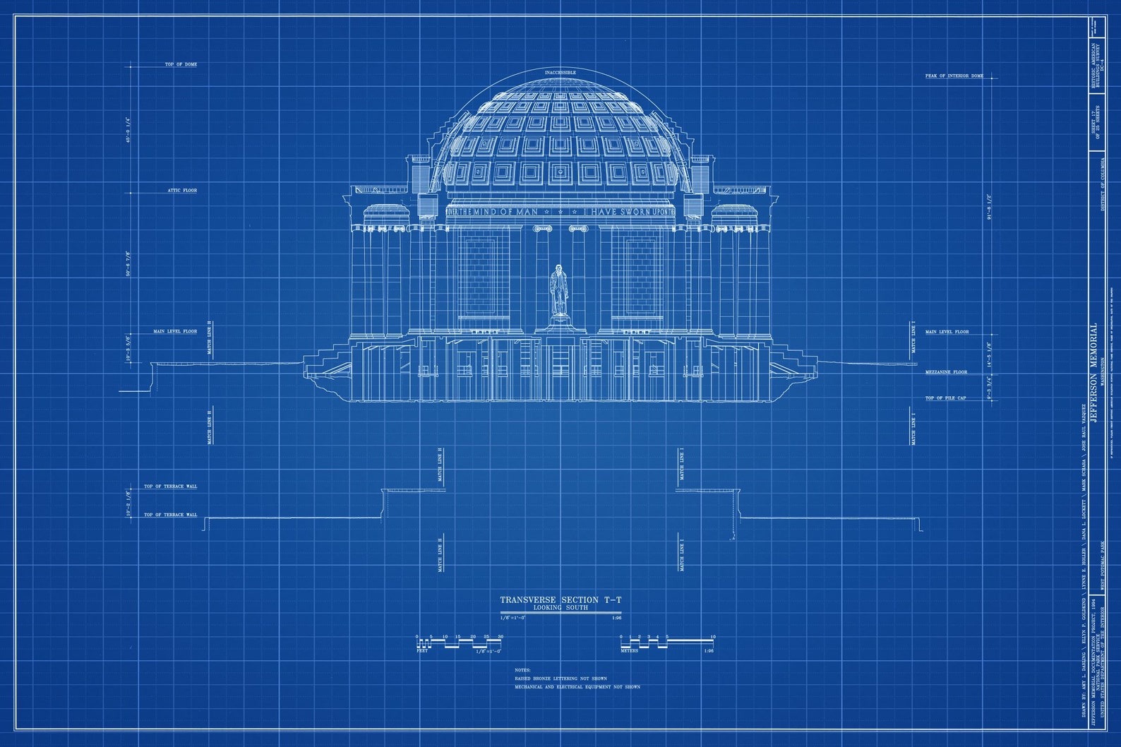 Jefferson Memorial Blueprint Art Print – Architectural Drawing - Etsy