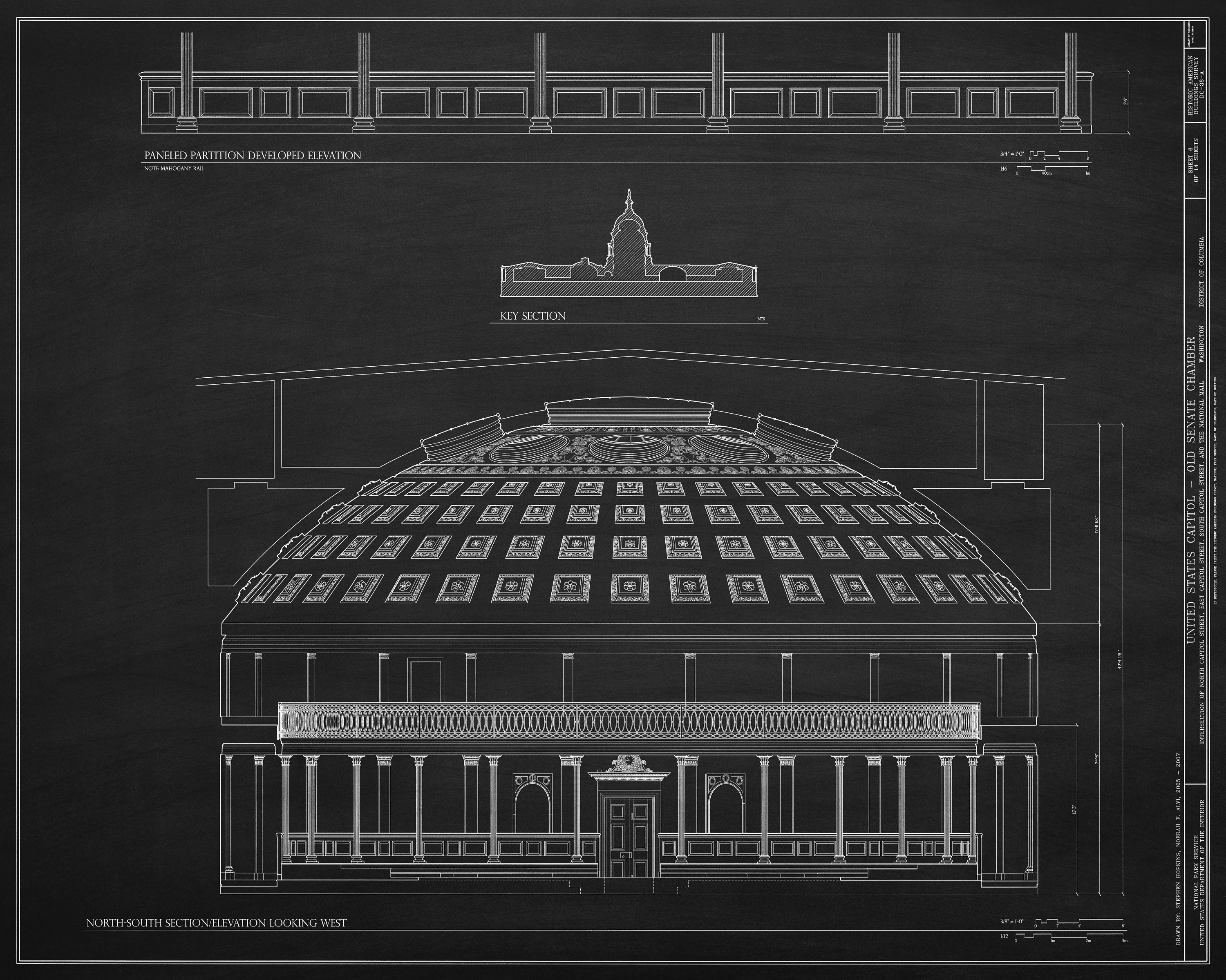 Old US Senate Chamber Elevation Blueprint Drawing Capitol - Etsy