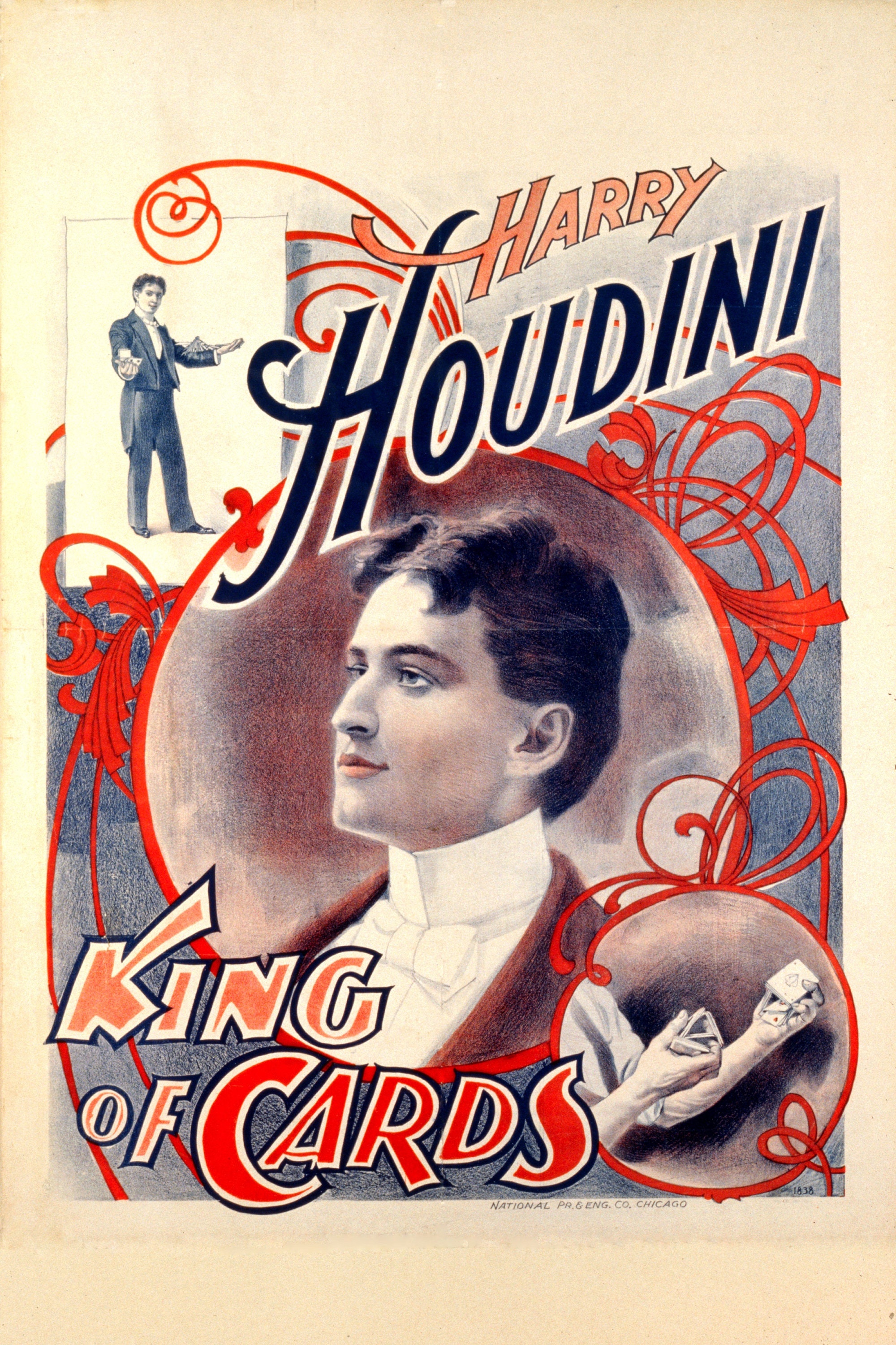 1838 Houdini King of Card Magician Poster Magic Poster - Etsy France