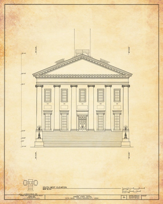 Esquema Del Dibujo Del Edificio Del Capitolio