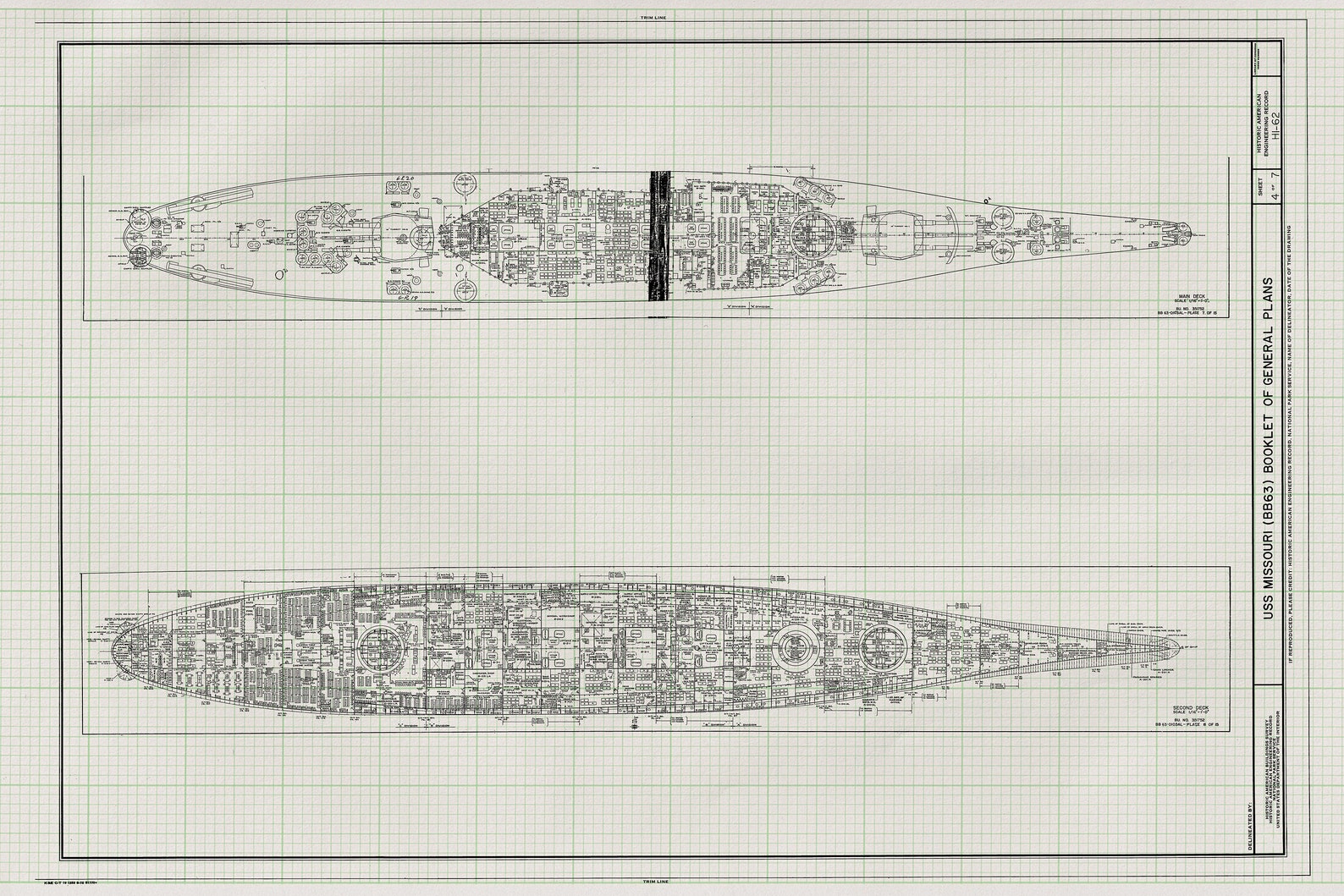 USS Missouri Top View Blueprint, Navy Ship Blueprint, Ship Drawing ...