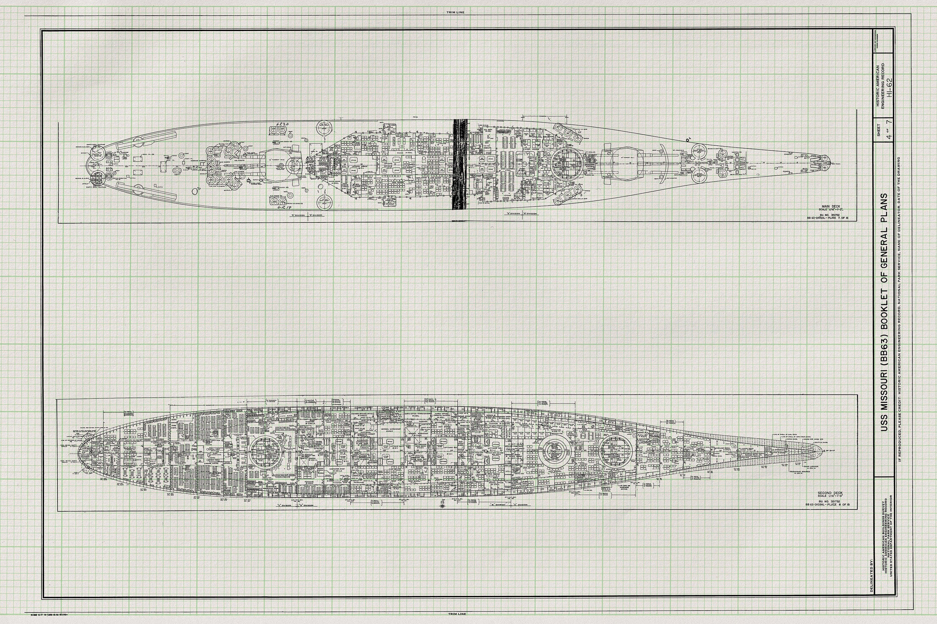 USS Missouri Top View Blueprint, Navy Ship Blueprint, Ship Drawing ...