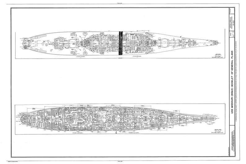 USS Missouri Top View Blueprint, Navy Ship Blueprint, Ship Drawing ...