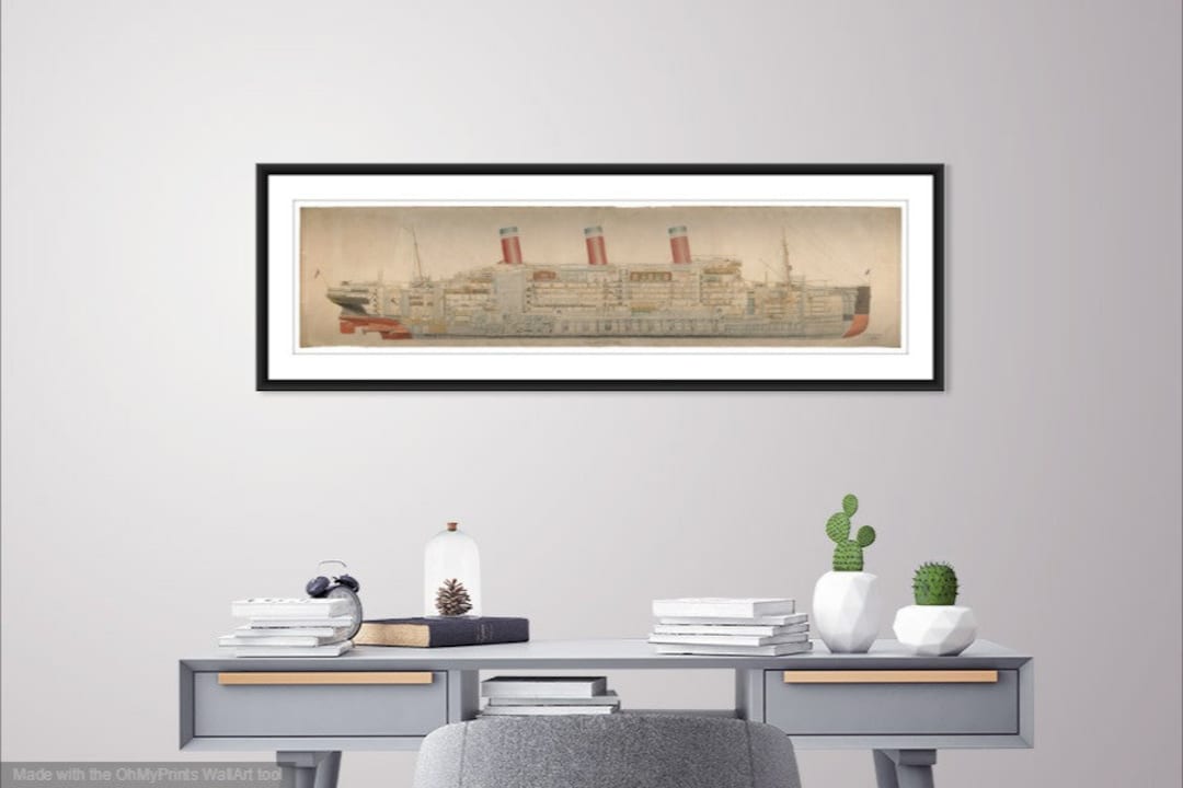 SS Leviathan Ship Blueprint Print – 1917 Steamer Ship Drawing - Etsy