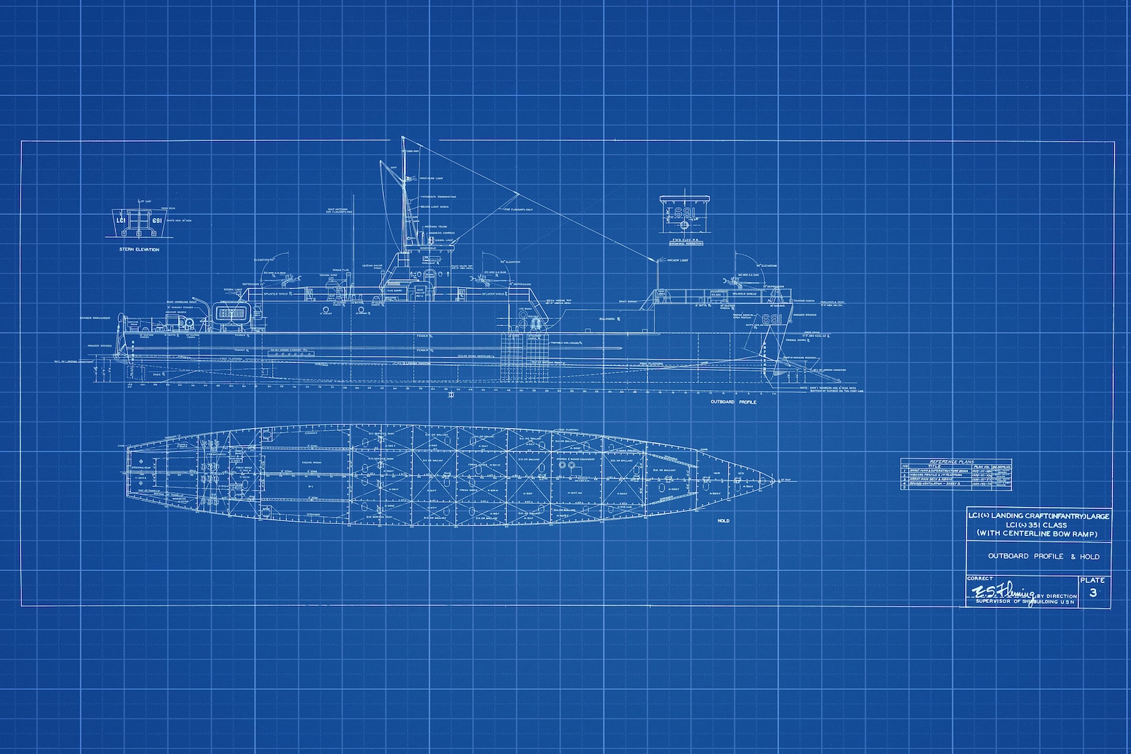 LCI Blueprint Drawing – WWII Navy Landing Craft Poster - Etsy