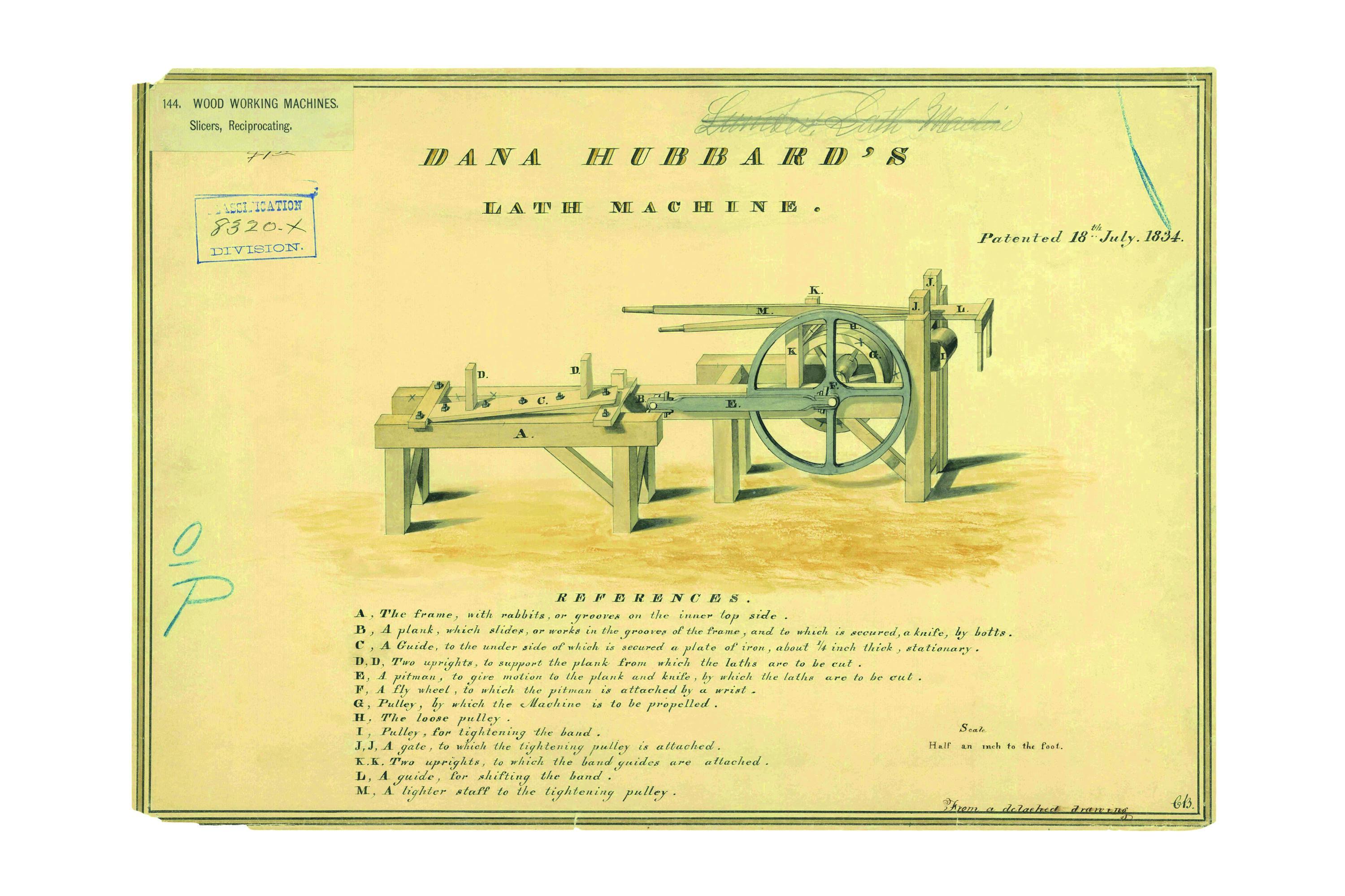 Lathe Machine Patent Print - 1834 Vintage Woodworking Art - Etsy