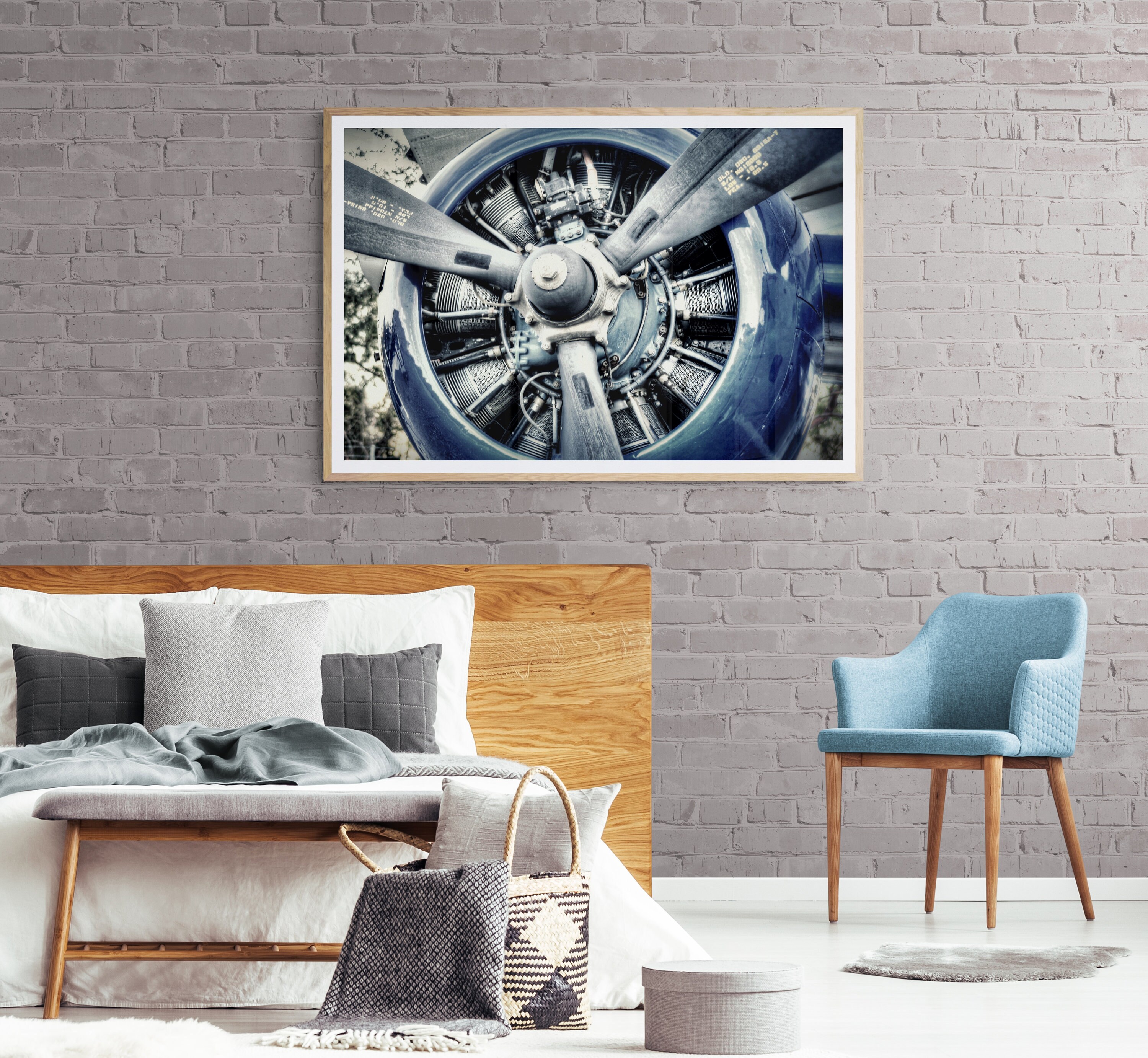Radial Engine and Propeller Vintage Aviation Art, Airplane Art ...