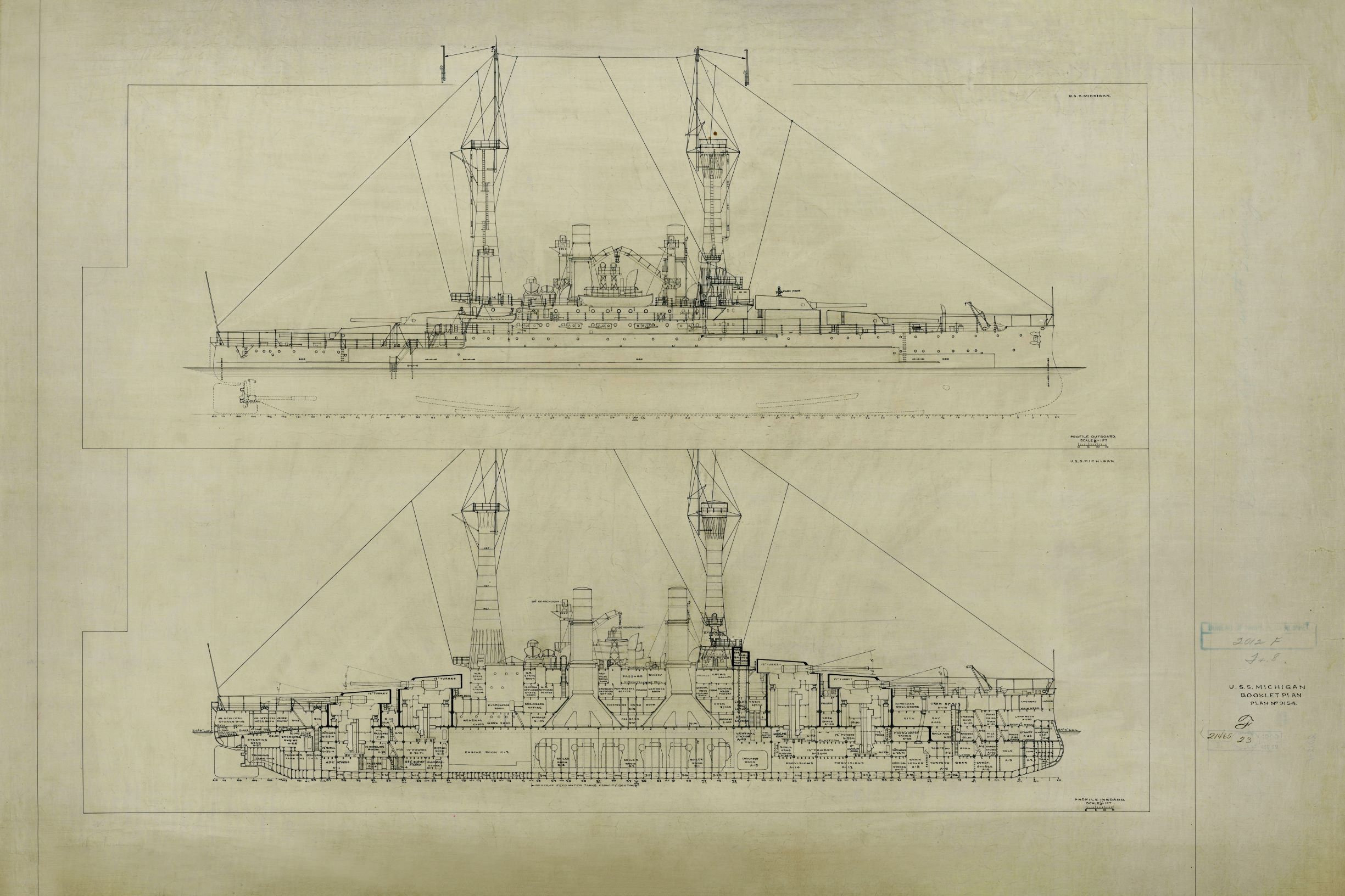 Prints Home & Living Ship Drawing Battleship Blueprint Navy Ship Poster ...