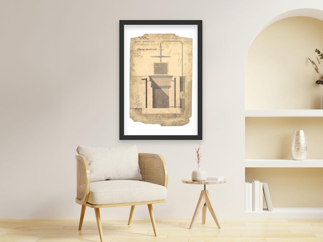 Fire Proof Vault Patent Print 1836 - Vintage Safe Decor, Antique ...