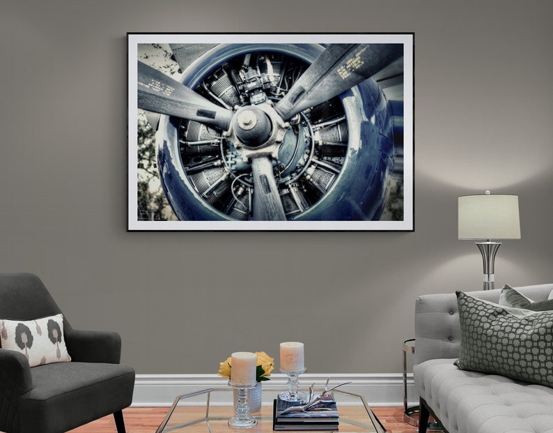 Radial Engine and Propeller Vintage Aviation Art, Airplane Art ...