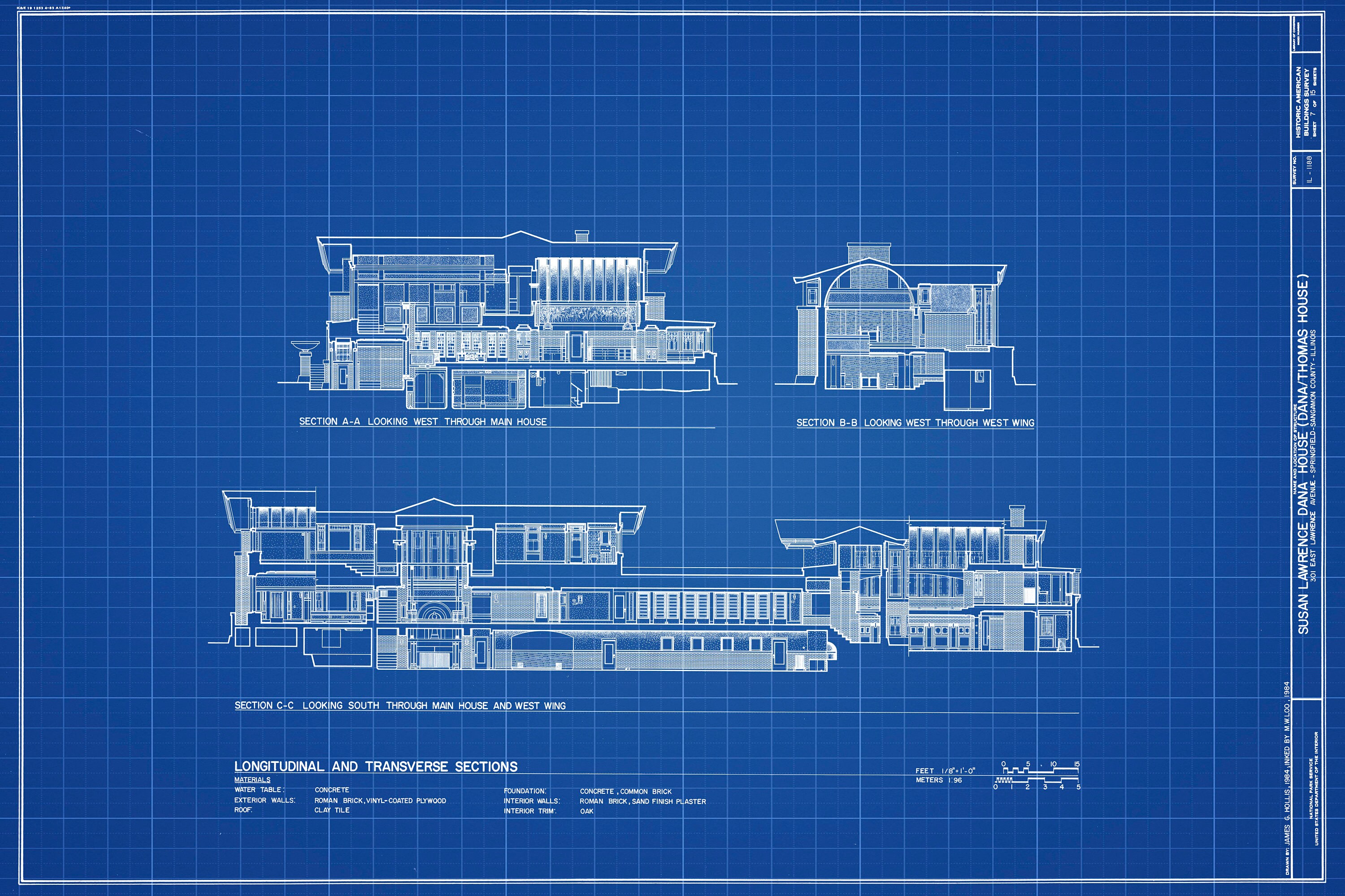 Frank Lloyd Wright Dana-thomas House Blueprint – Architectural Print - Etsy