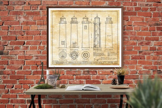 Minnesota Point Lighthouse Blueprint Duluth Minnesota - Etsy