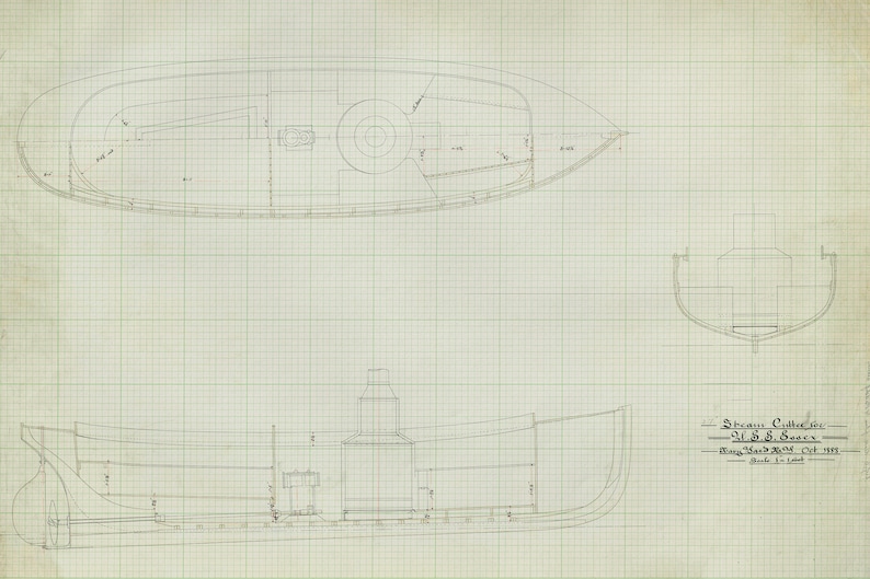 USS Essex Steam Cutter Drawing Blueprint - Ship Blueprint Drawing ...