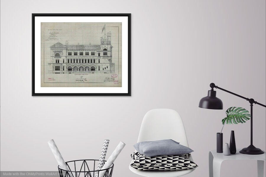 San Antonio Courthouse Blueprint Print – Texas Architectural Drawing - Etsy