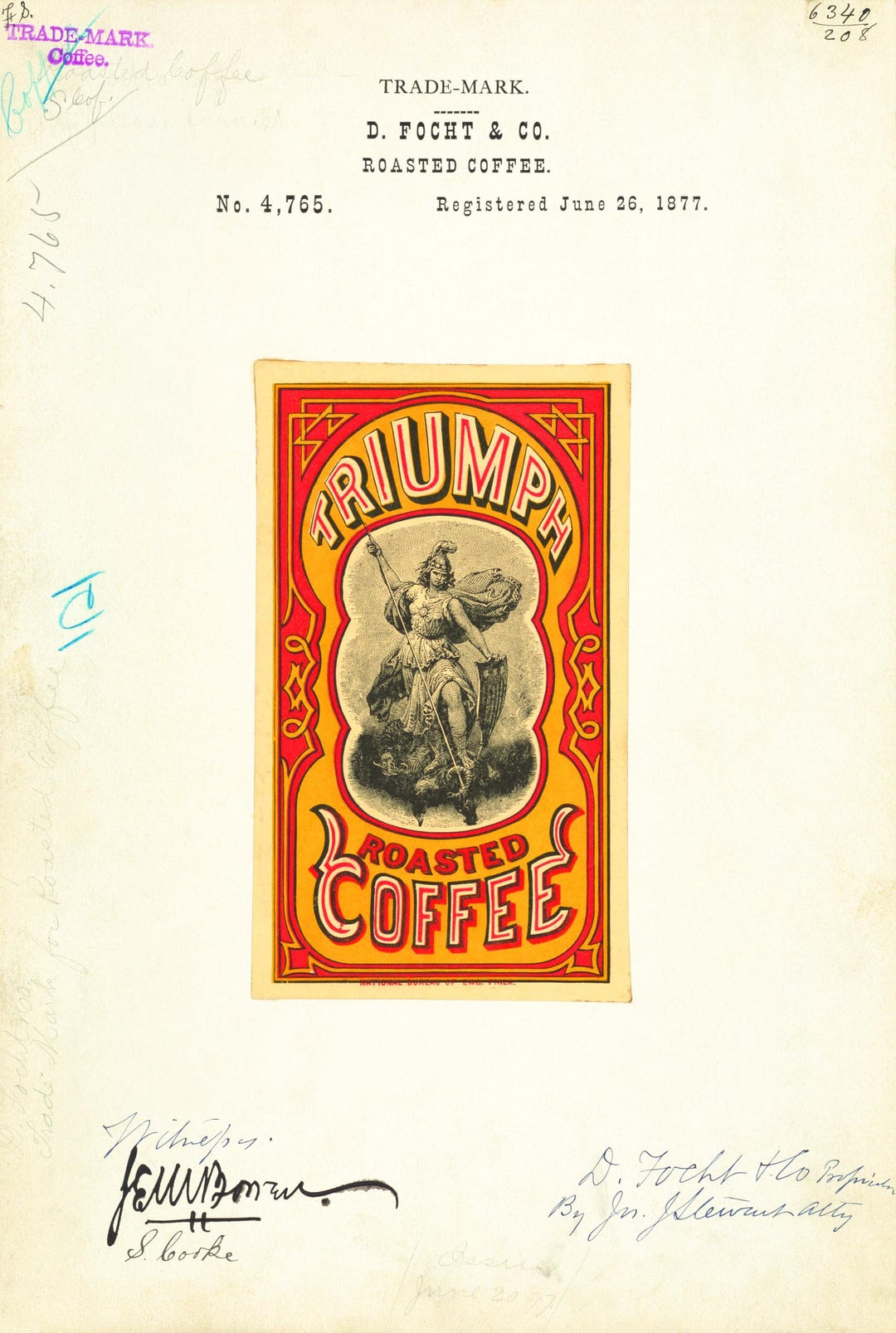Triumph Roasted Coffee 1877 Poster: Vintage Philadelphia Trademark Art ...