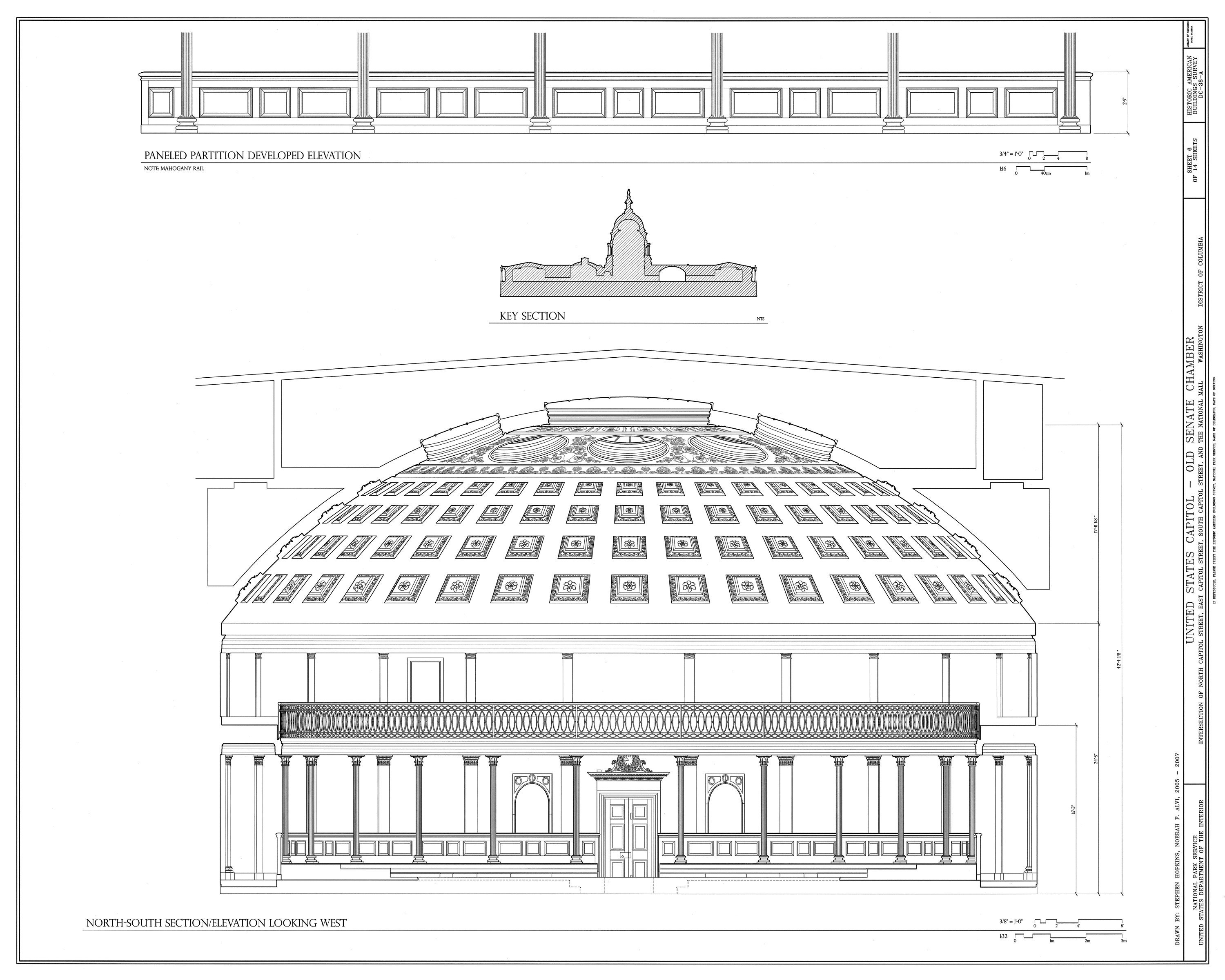 Old US Senate Chamber Elevation Blueprint Drawing Capitol - Etsy