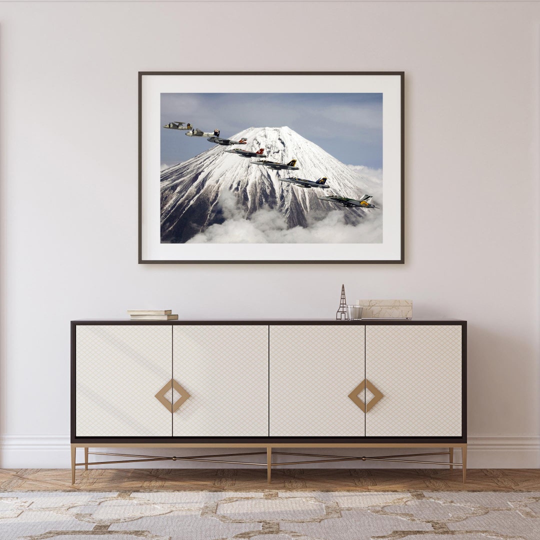 Flight Formation and Mount Fuji - Airplane Photography, Aviation Art ...