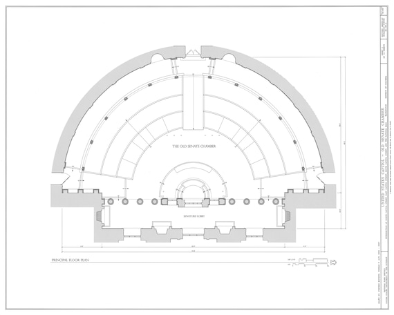Old US Senate Chamber Floor Plan Blueprint Drawing Capitol | Etsy