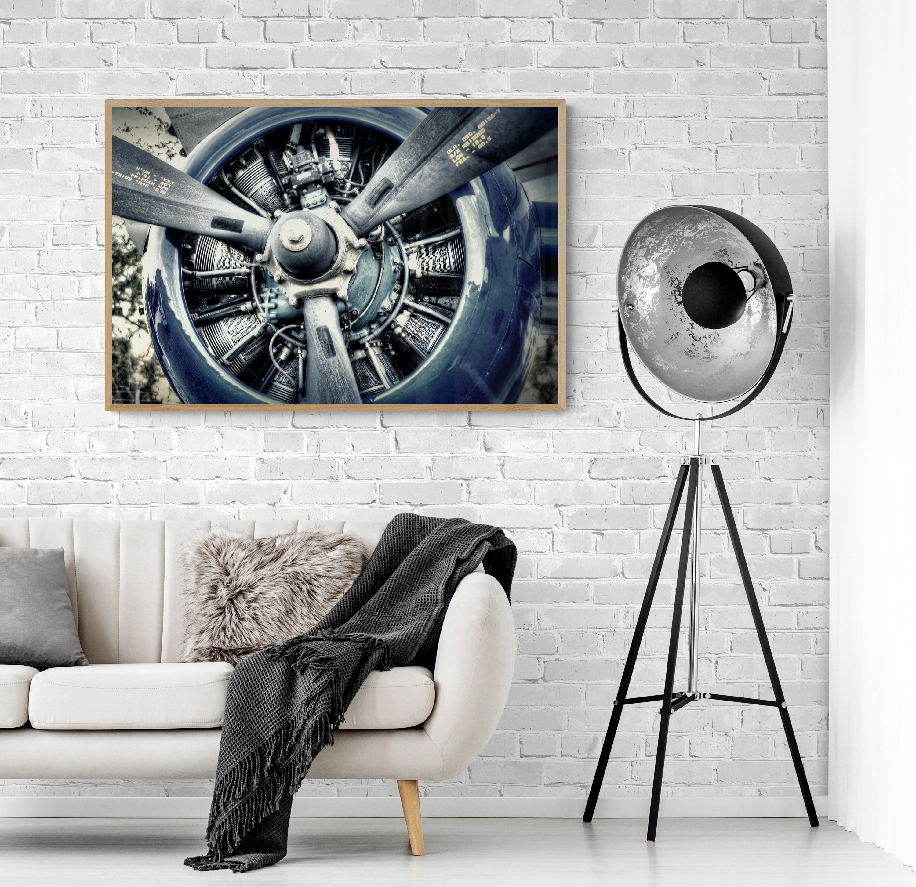 Radial Engine and Propeller Vintage Aviation Art, Airplane Art ...