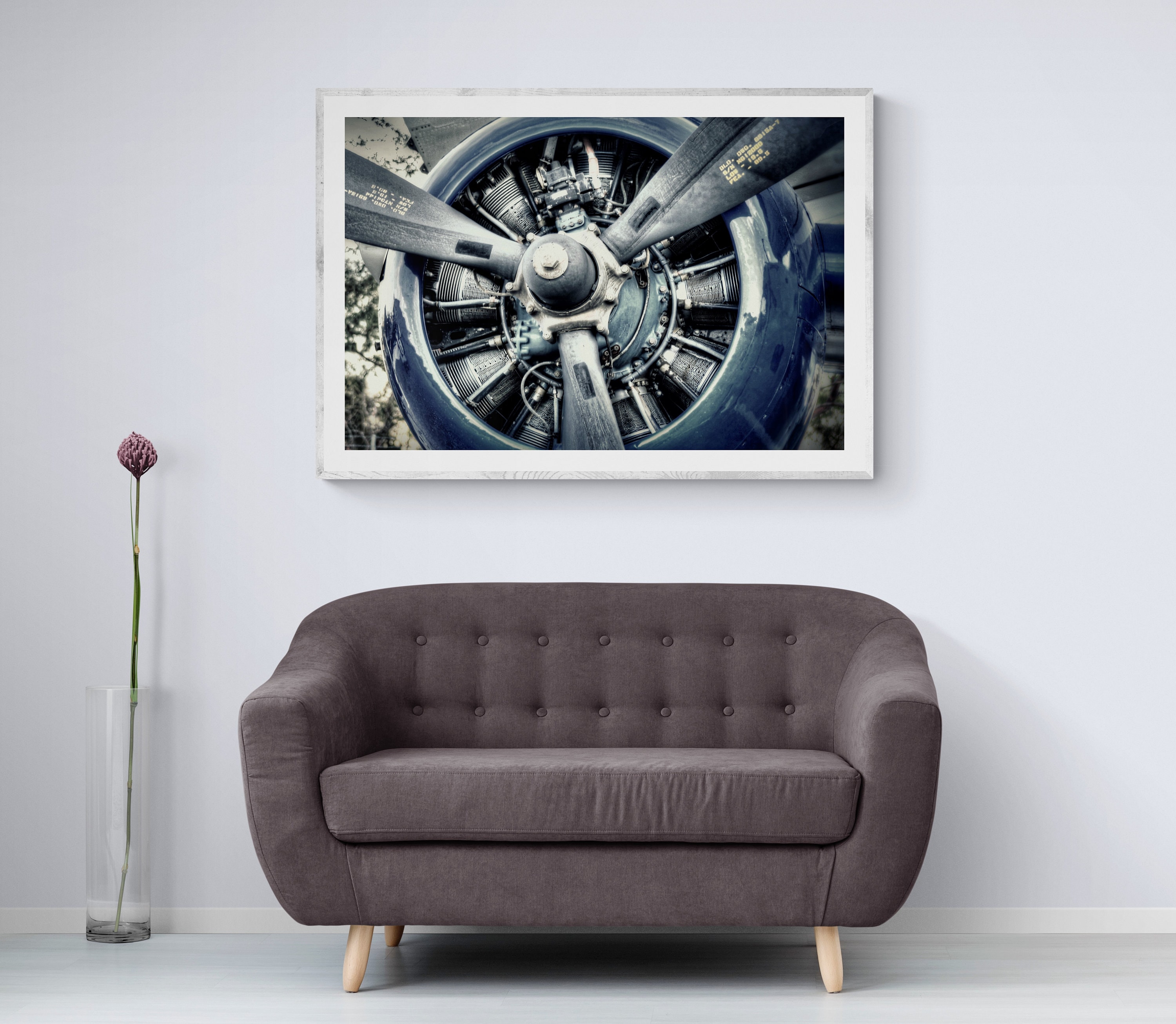 Radial Engine and Propeller Vintage Aviation Art, Airplane Art ...