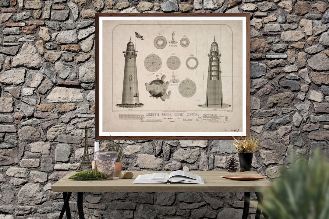 Minot's Ledge Lighthouse Blueprint Print – Massachusetts Maritime ...