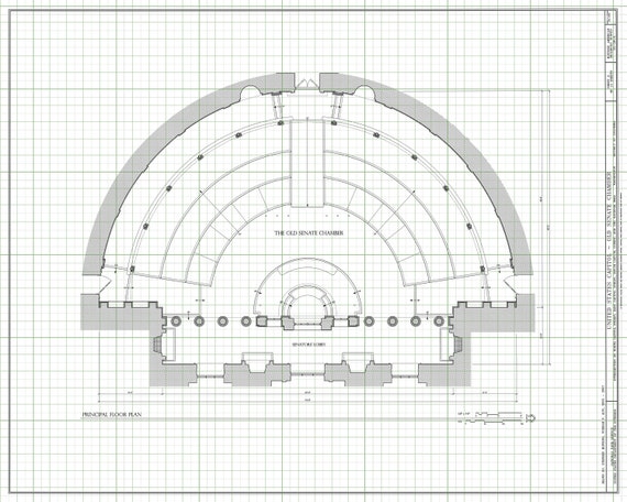 Blueprint West Wall Elevations Capitol, Old Supreme Court