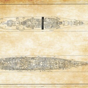 USS Missouri Top View Blueprint, Navy Ship Blueprint, Ship Drawing ...
