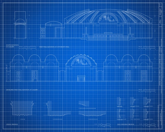 Blueprint West Wall Elevations Capitol, Old Supreme Court