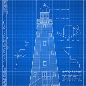 Portland Observatory Blueprint Drawing - Portland Maine Observatory ...