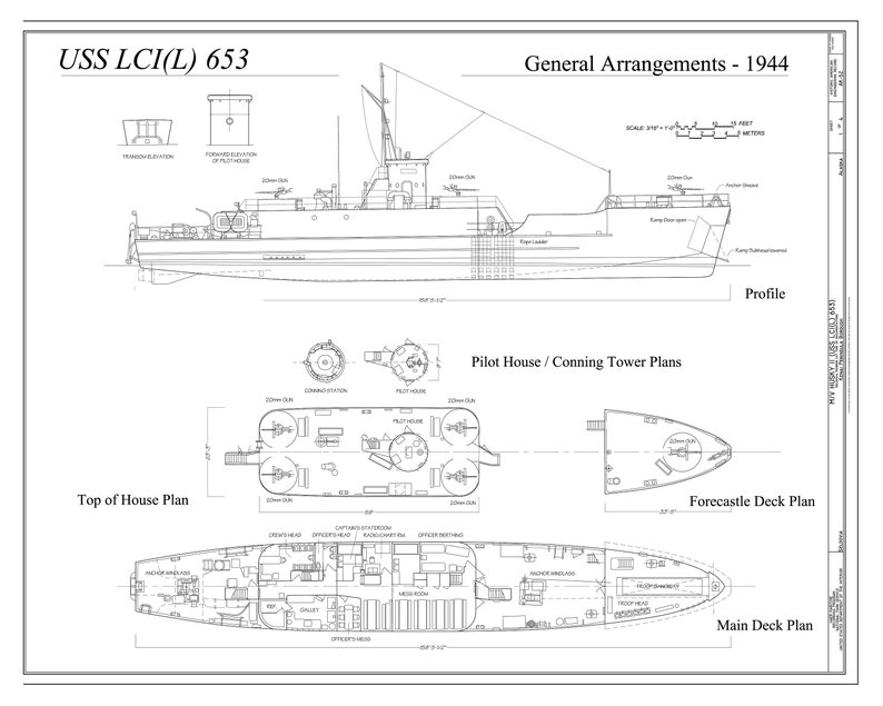 Navy Landing Craft Blueprint Ship Blueprint, Ship Drawing, Boat ...