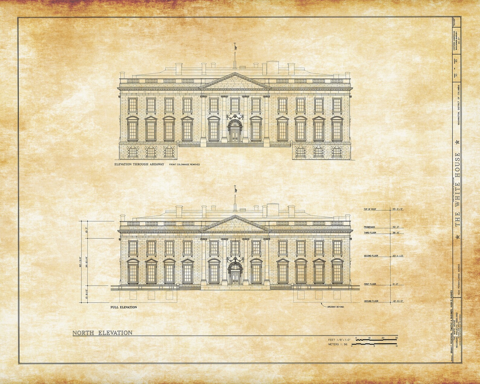The White House Blueprint Drawing Executive Mansion | Etsy