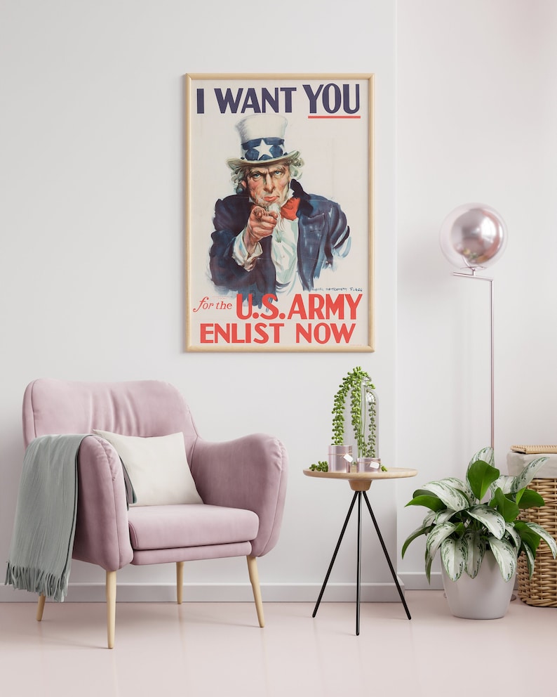 Uncle Sam I Want You World War I Poster World War 1 Print, World War I ...