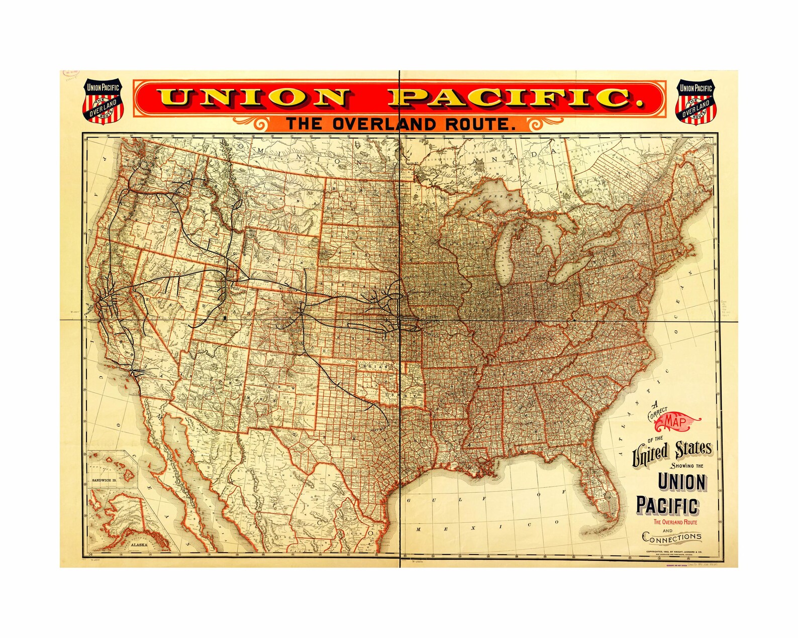 Union Pacific Railroad Map Print – 19th Century Overland Route - Etsy