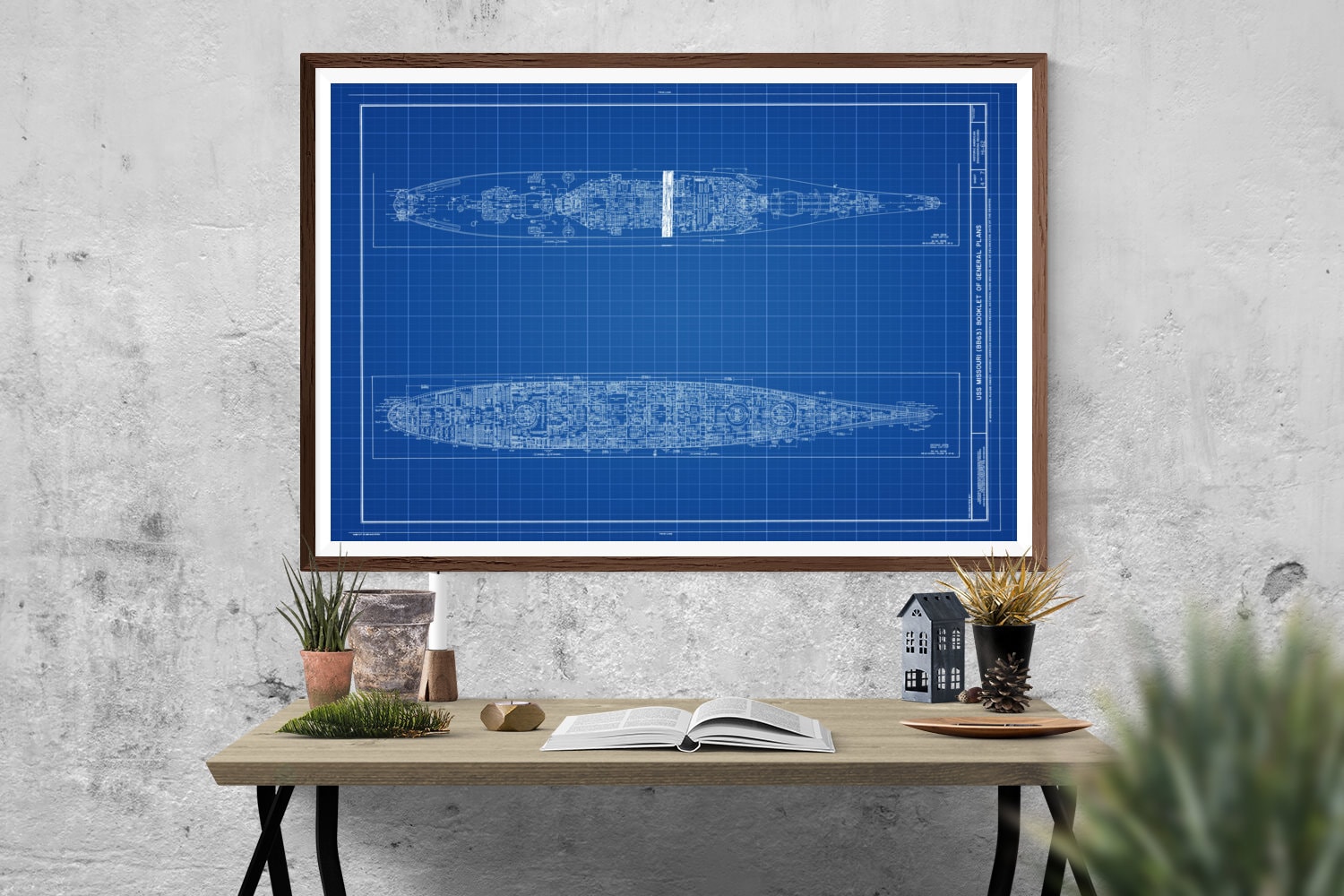 USS Missouri Top View Blueprint, Navy Ship Blueprint, Ship Drawing ...