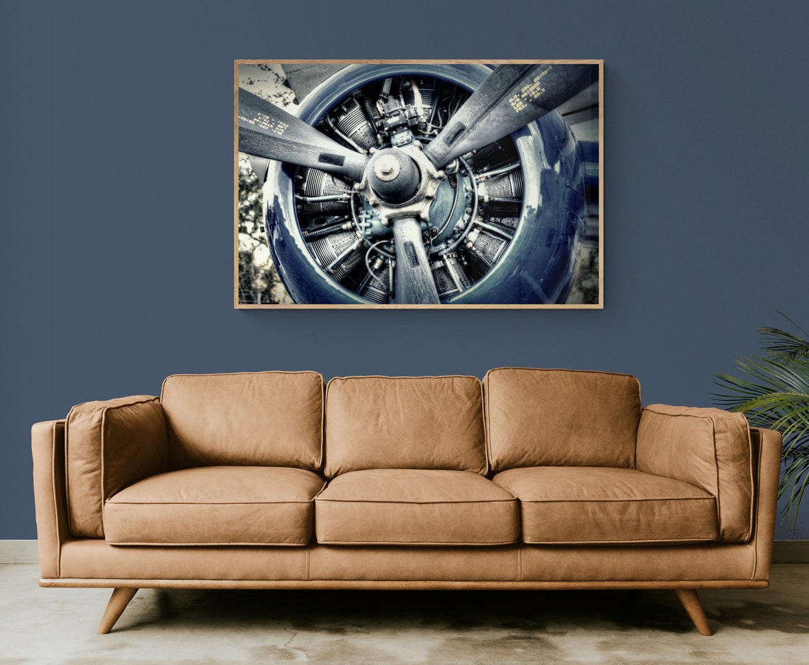 Radial Engine and Propeller Vintage Aviation Art Airplane - Etsy