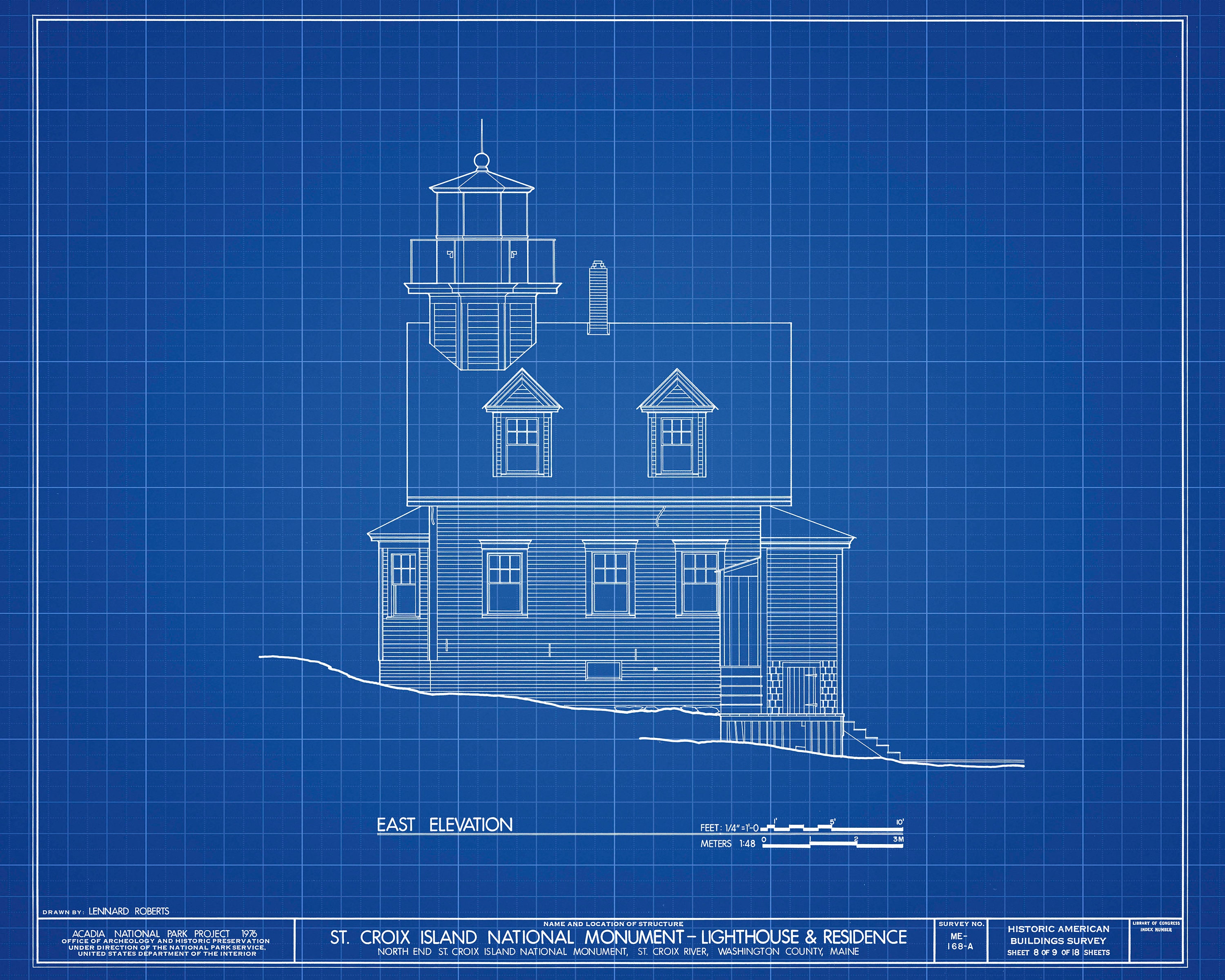 St. Croix Island Lighthouse Blueprint – Nautical Maine Coast Print - Etsy