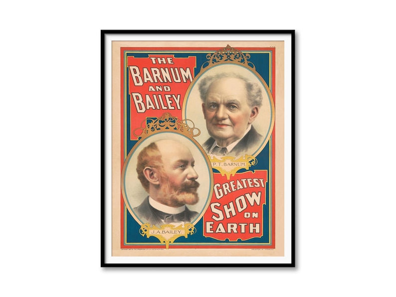 1897 Barnum & Bailey Circus Poster - Greatest Show on Earth, Retro ...