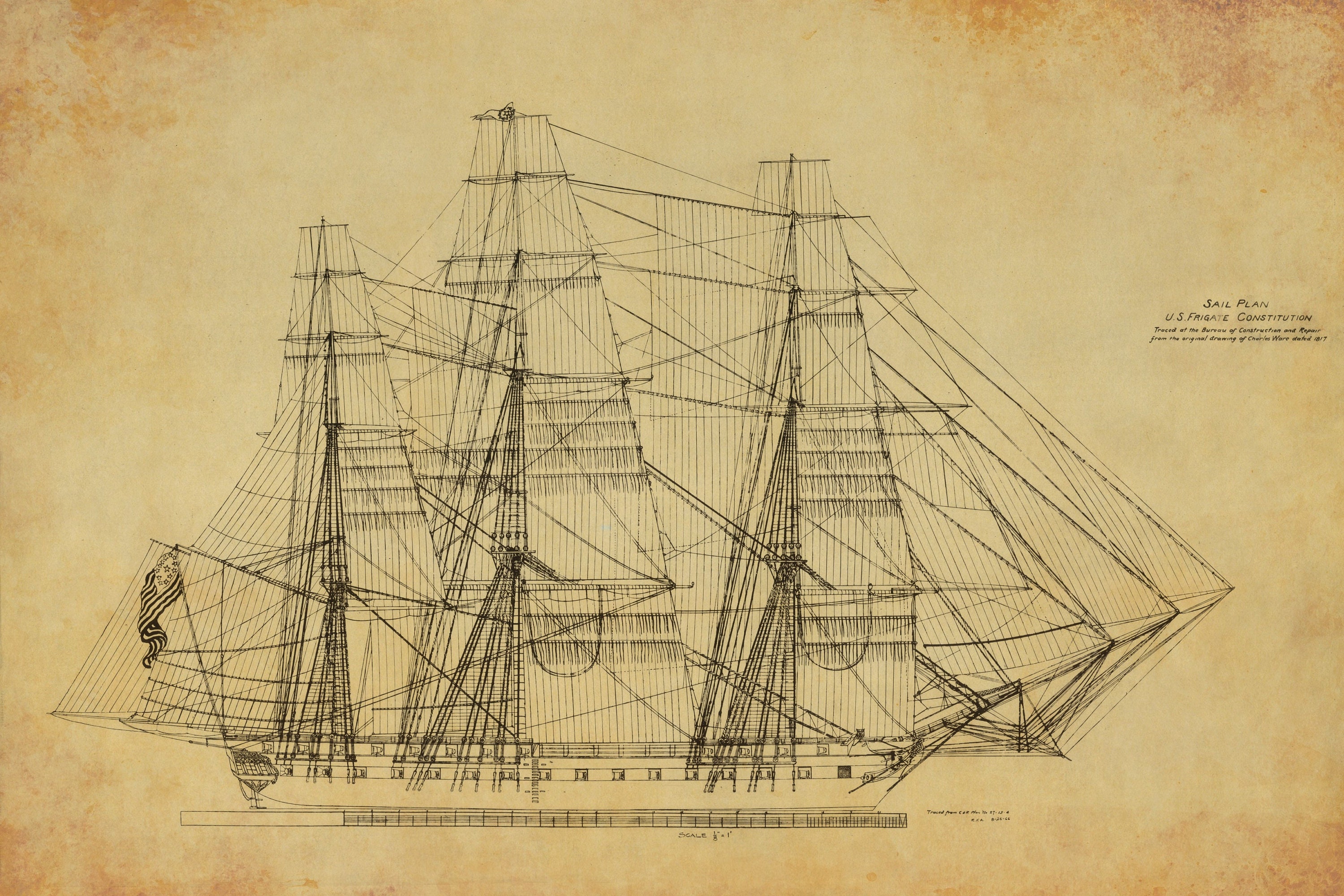 Uss Constitution Under Sail Wallpaper