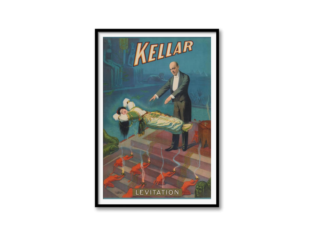Kellar Vintage Magic Poster – Mystical Levitation, Kellar the Magician ...