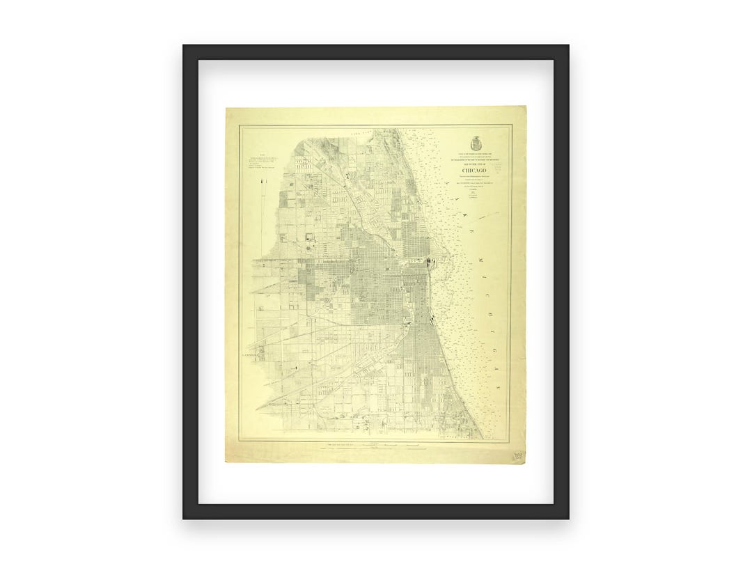 1872 Chicago Vintage City Map - Historic Post-great Fire Chicago Layout ...