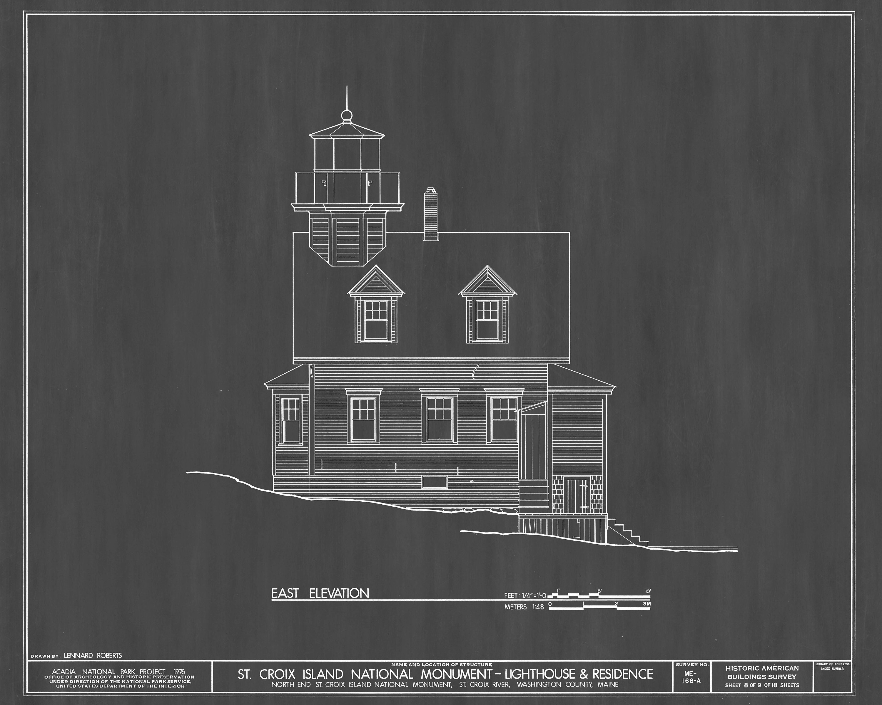 St. Croix Island Lighthouse Blueprint – Nautical Maine Coast Print - Etsy