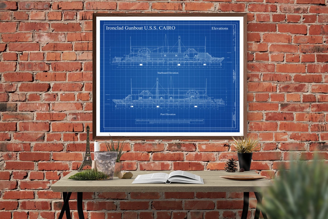 USS Cairo Ironclad Gunboat Blueprint - Ship Blueprint, Ship Drawing ...